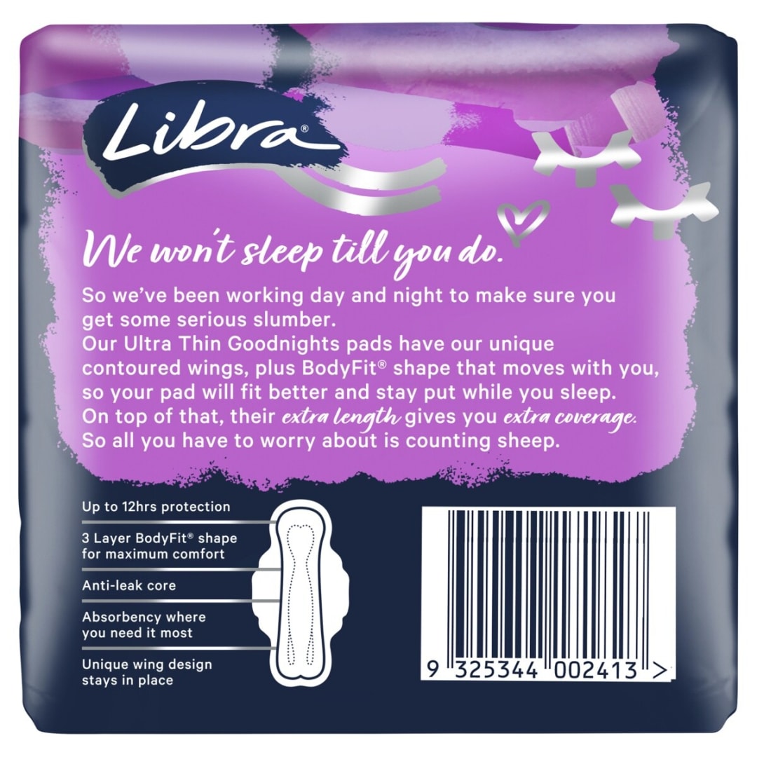 Libra 16 Pack Ultra Thin Goodnight Pads - Kmart