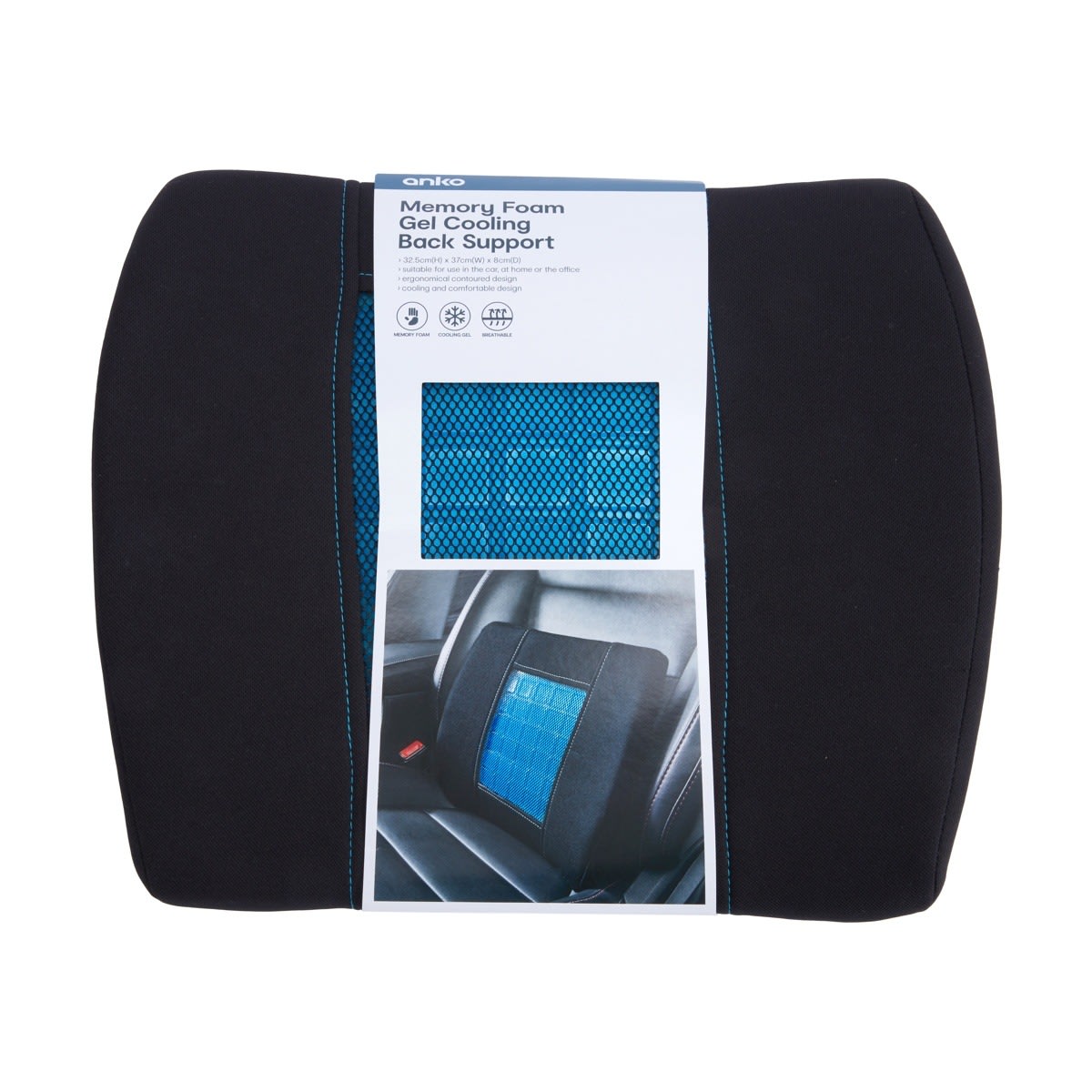 Memory Foam Gel Cooling Back Support - Kmart
