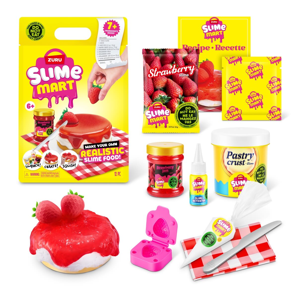 12 Piece Zuru Slime Mart Strawberry Cheesecake Playset - Kmart