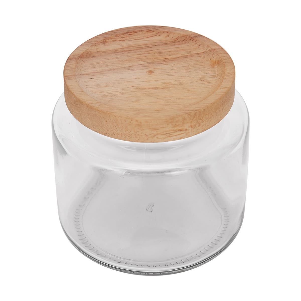 550ml Glass Jar with Wood Lid - Kmart