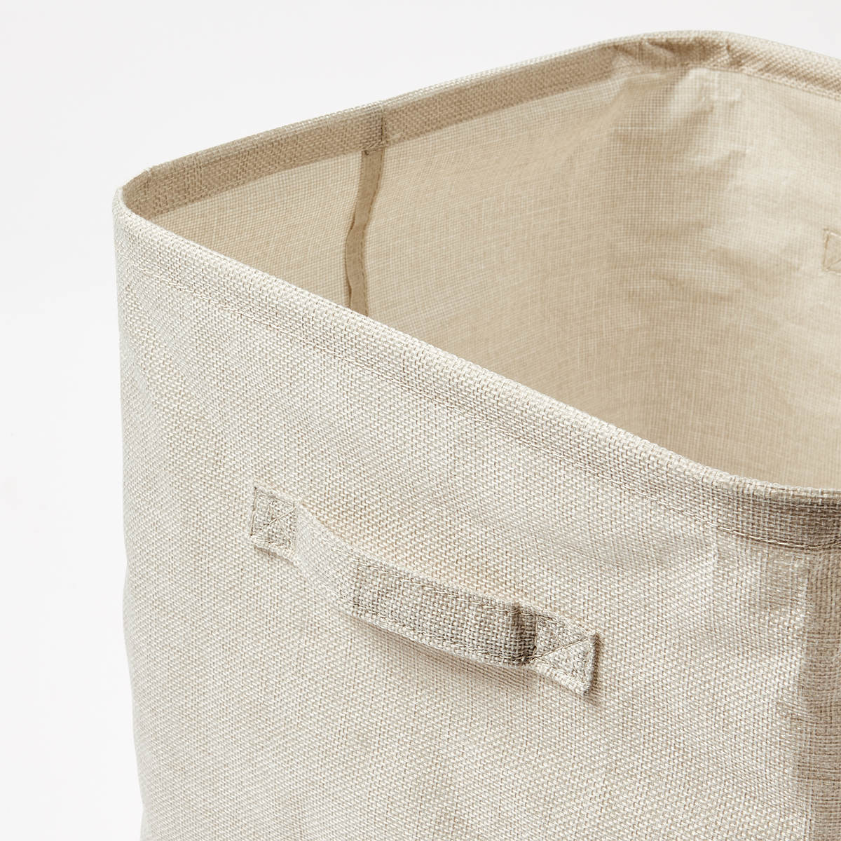 Linen Look Open Storage Box - Beige - Kmart