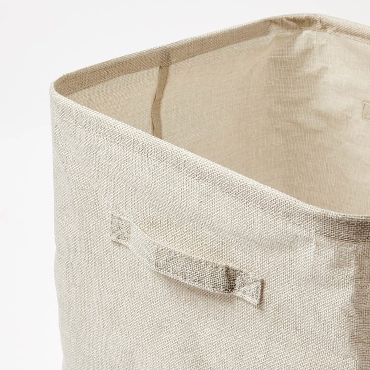 Linen Look Open Storage Box - Beige - Kmart