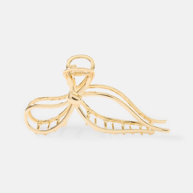 Gold Tone Metal Bow Claw Hair Clip - Kmart