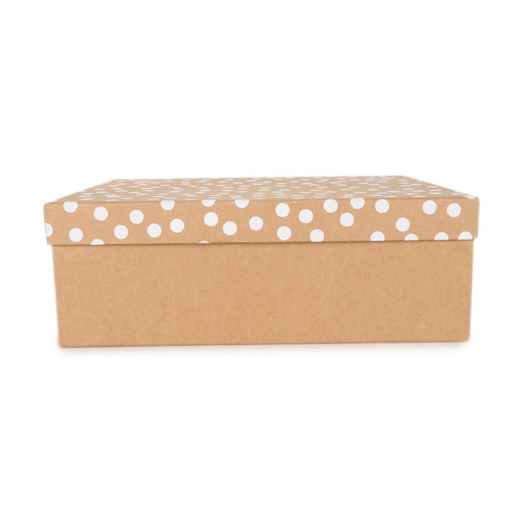 Kraft Gift Box with White Dots - Extra Large - Kmart