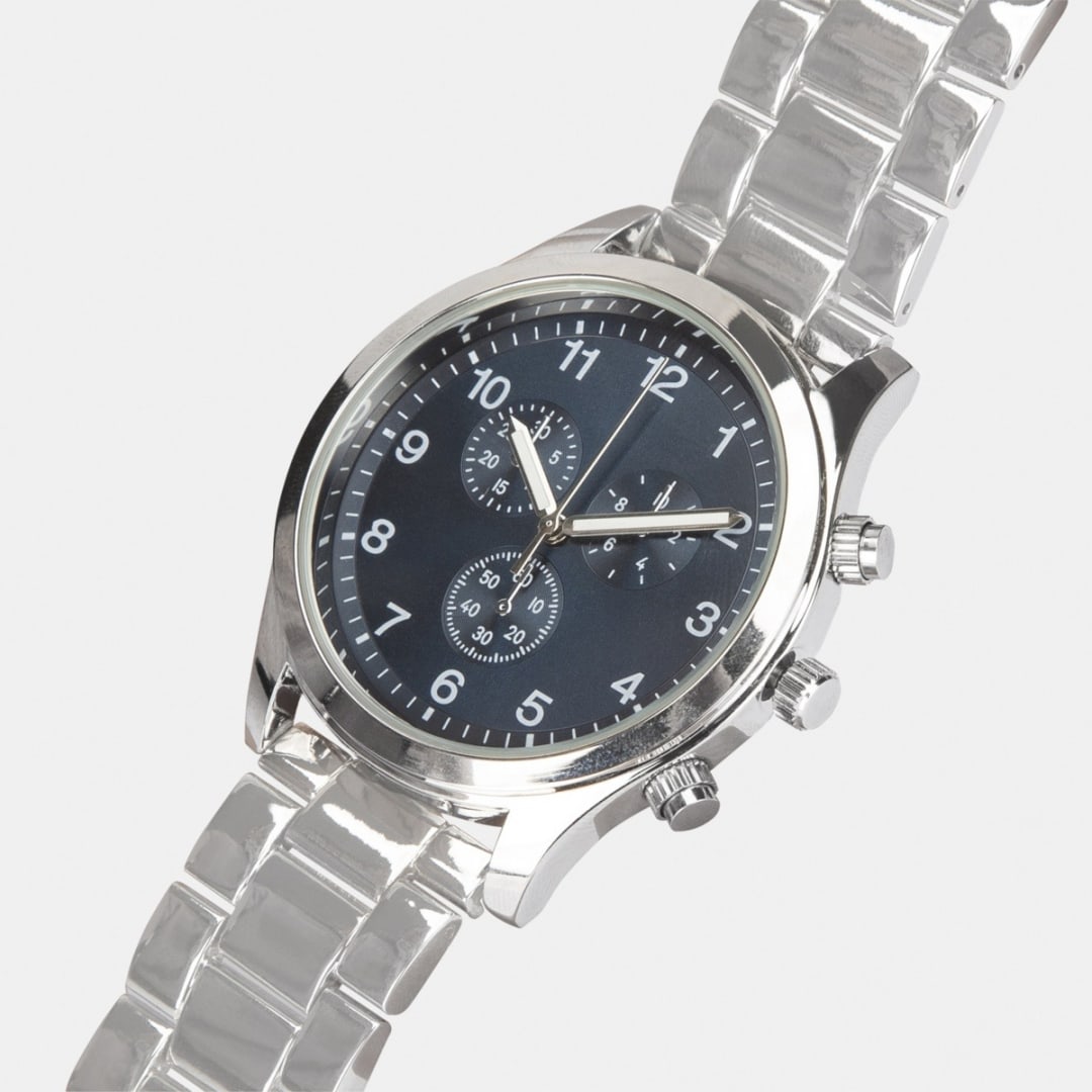 Analogue Metal Band Watch - Silver - Kmart