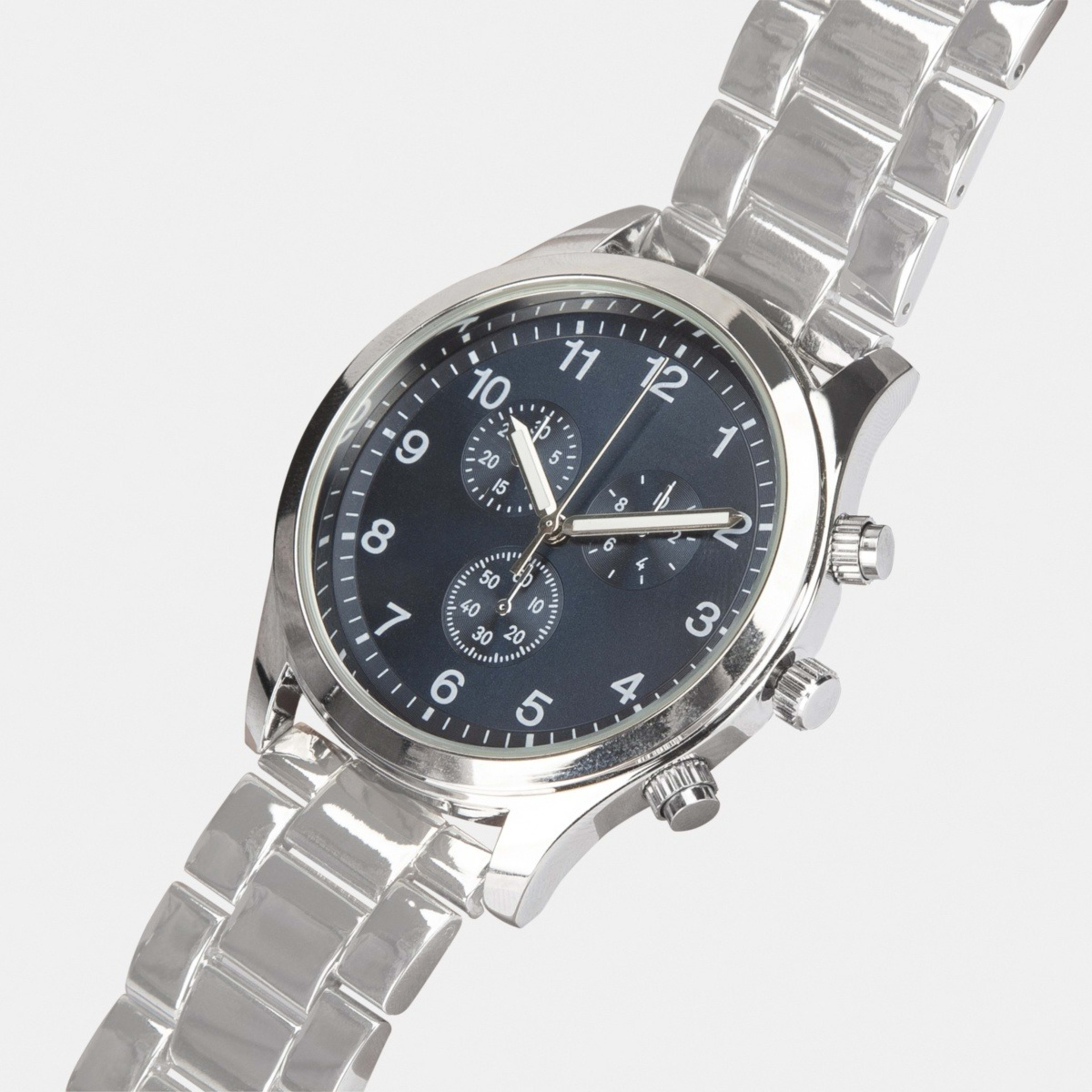 Analogue Metal Band Watch - Silver - Kmart