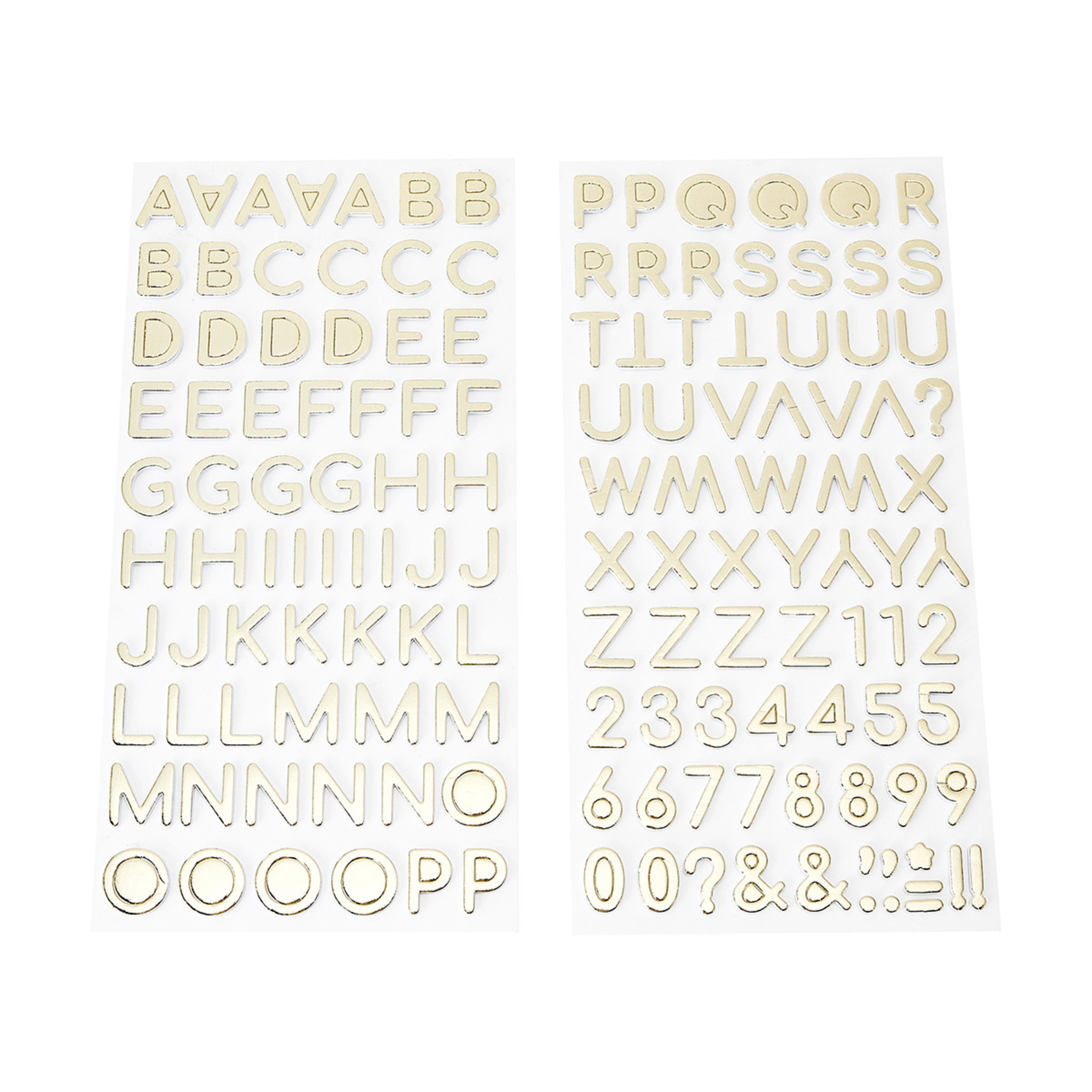 Foil Alphabet Stickers - Gold Look - Kmart