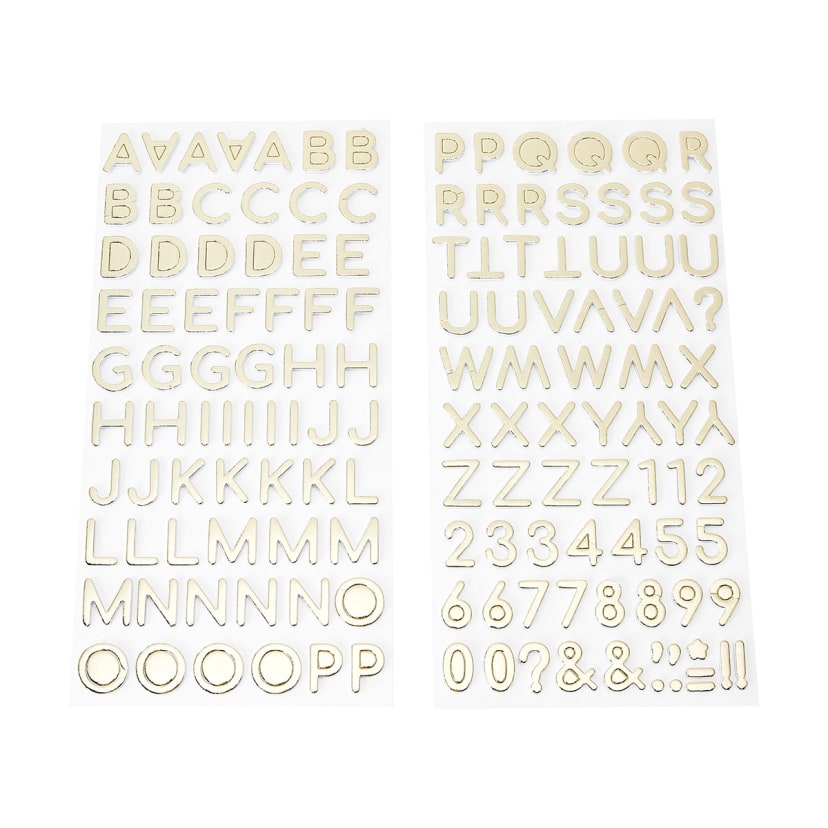 Foil Alphabet Stickers - Gold Look - Kmart