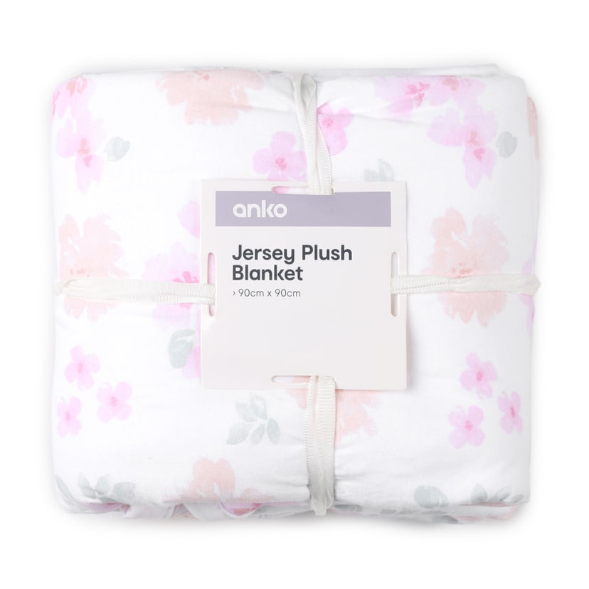 Jersey Plush Blanket - Floral - Kmart