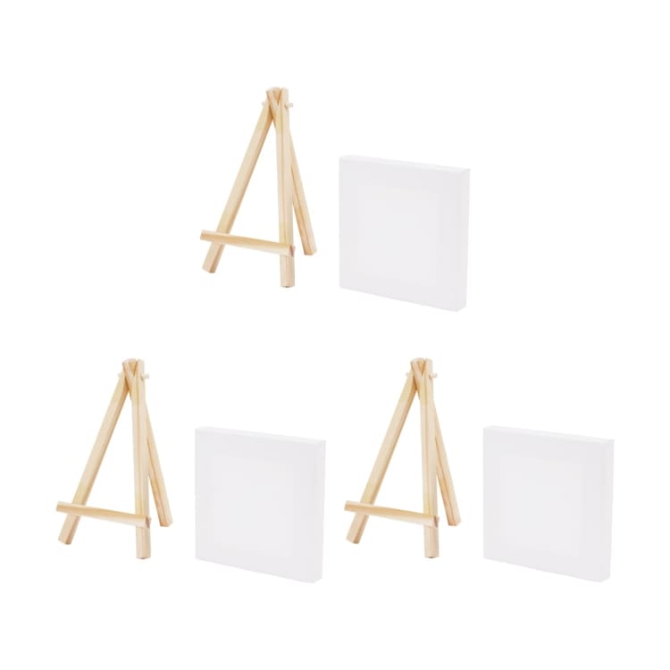 3 Pack Mini Easel and Canvas - White - Kmart