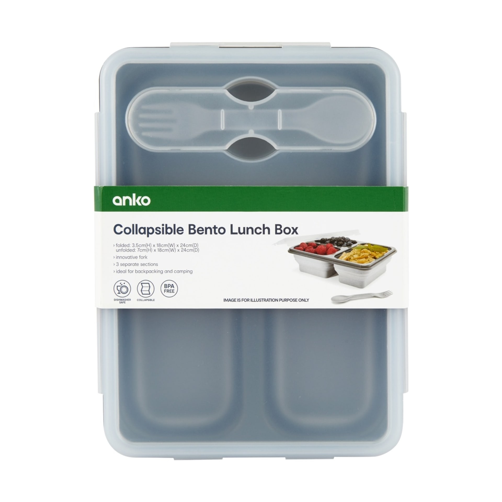 Collapsible Bento Lunch Box - Assorted - Kmart