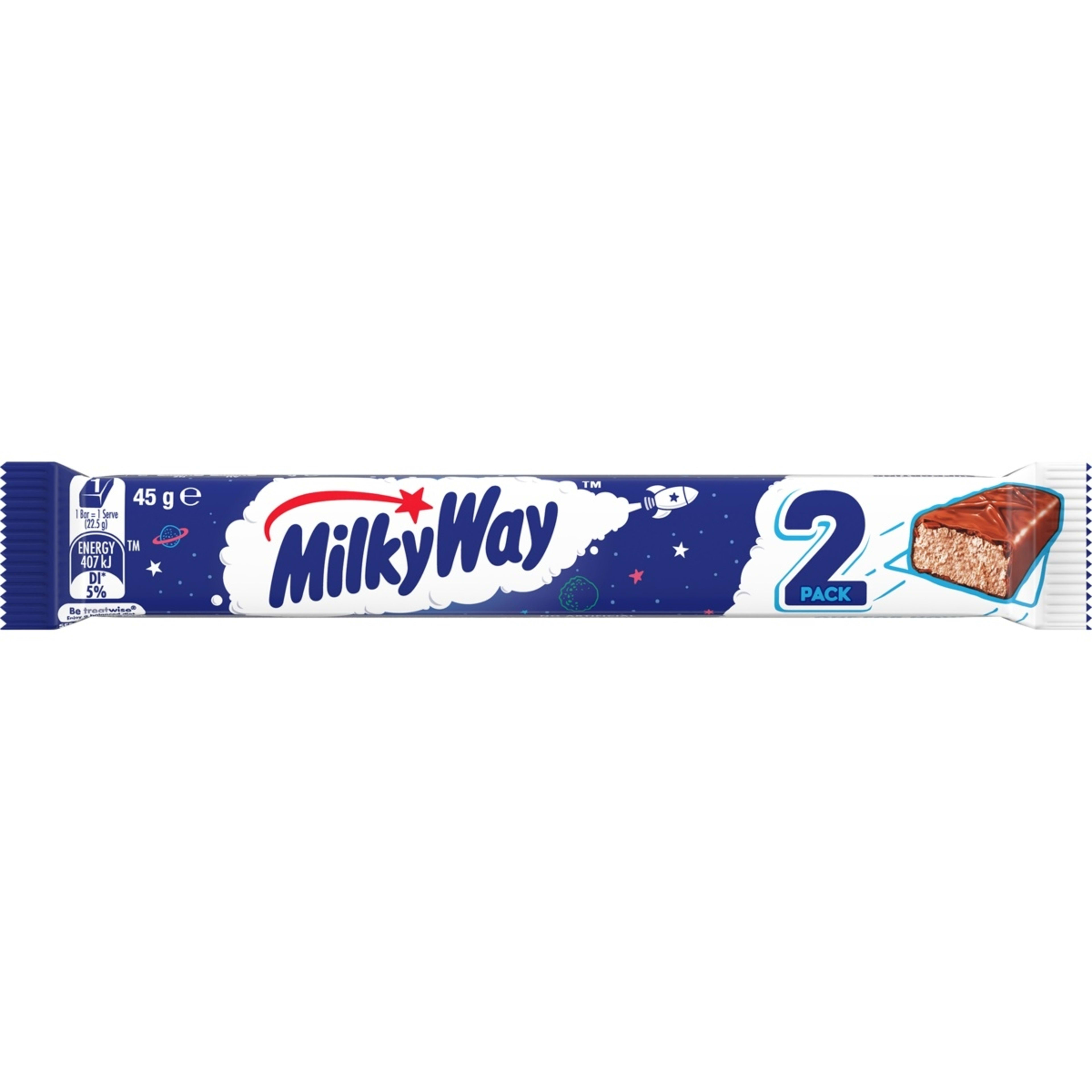 Milky Way 2 Pack Chocolate Bar with Whipped Nougat 45g - Kmart