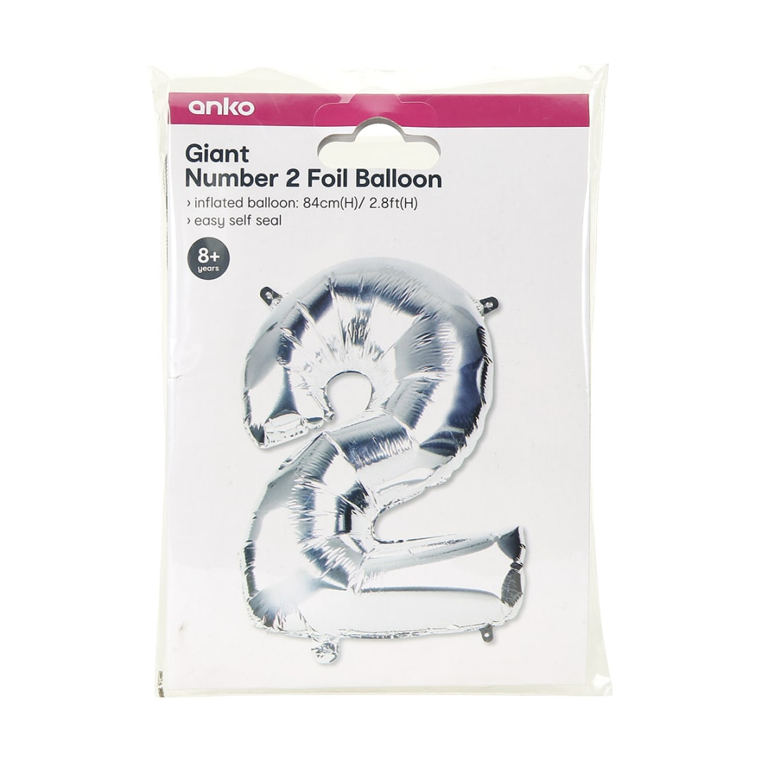 Giant Number 2 Foil Balloon - Kmart