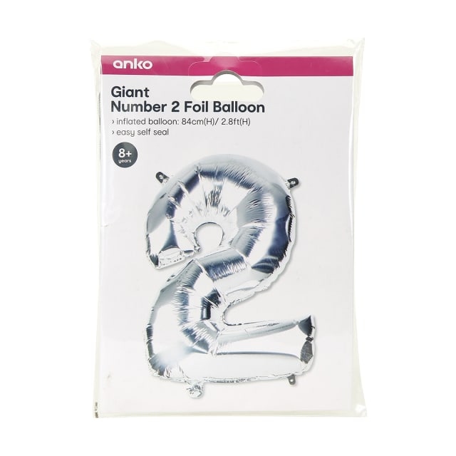 Giant Number 2 Foil Balloon - Kmart