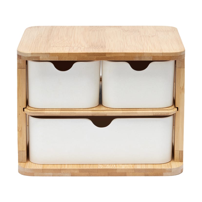 3 Drawer Bamboo Storage Unit - Kmart
