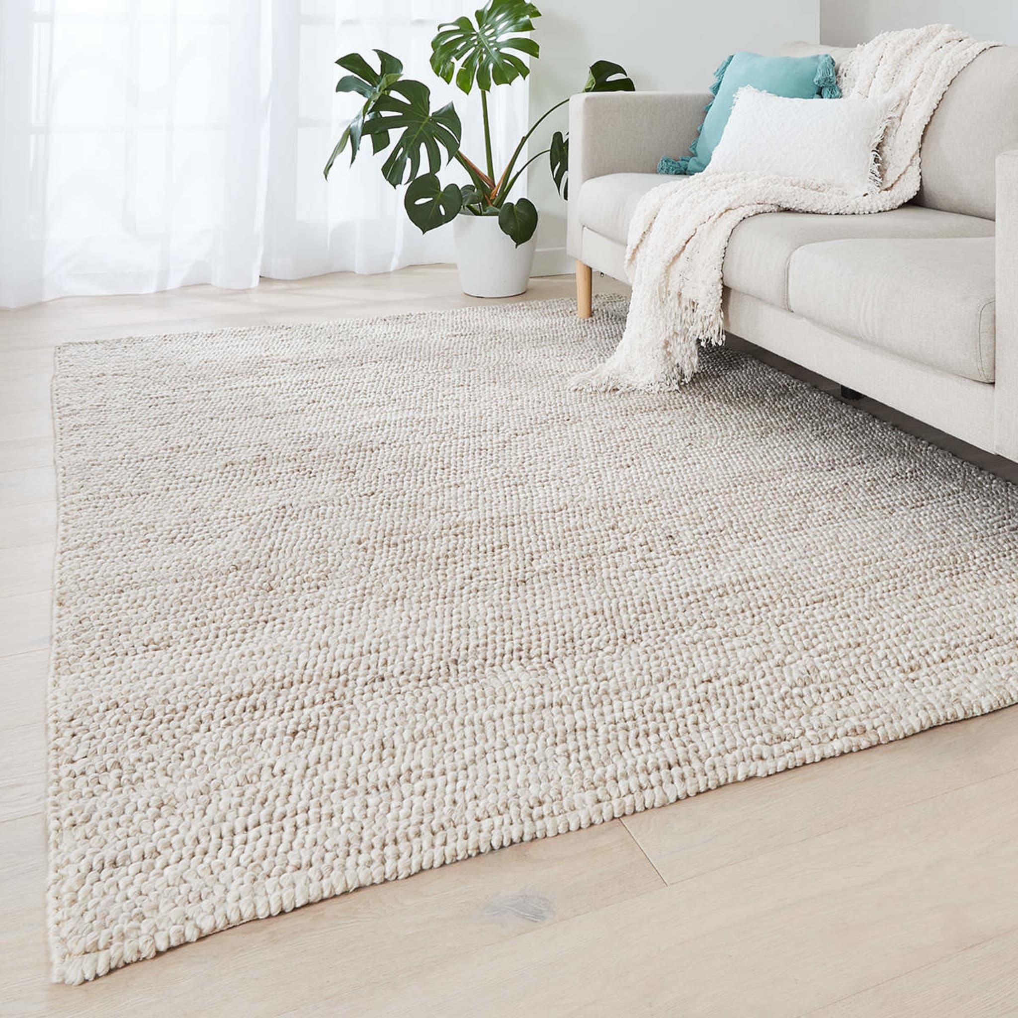 Dahlia Rug - Natural, Large - 235cm x 160cm - Kmart NZ