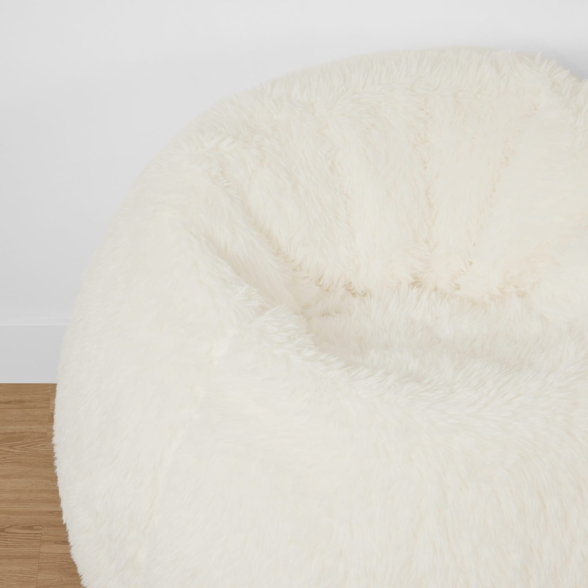 Fluffy Bean Bag - White - Kmart