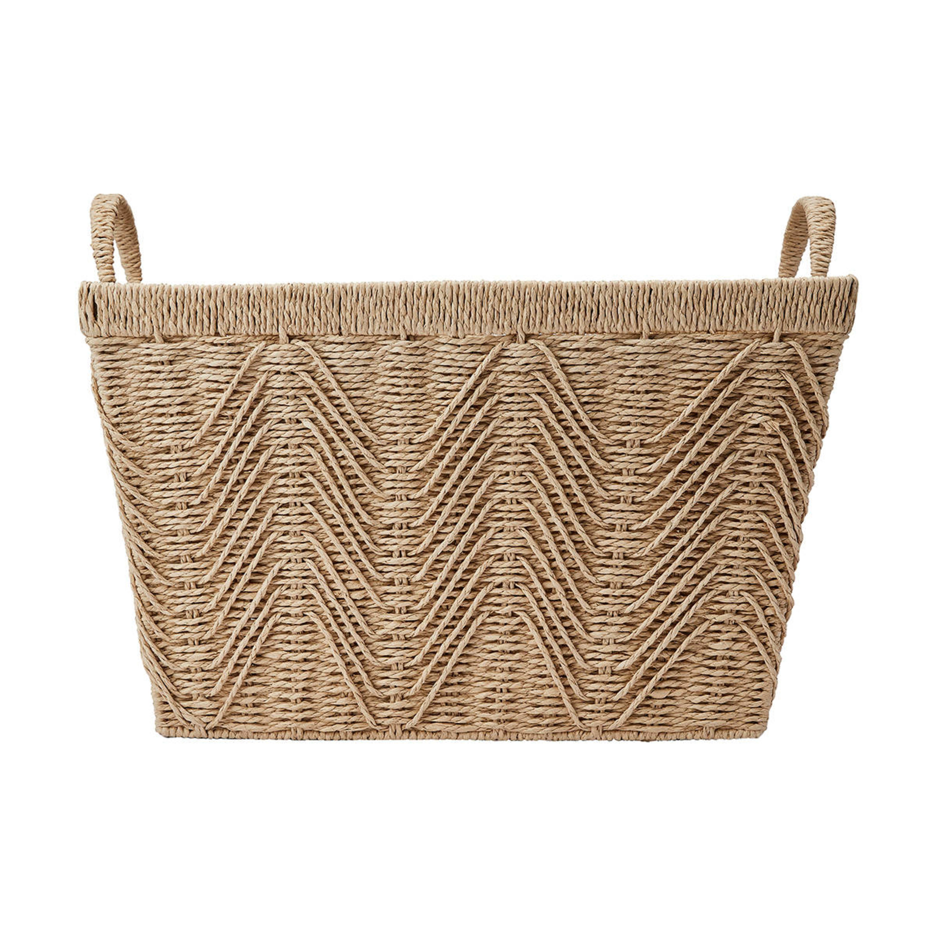 Rectangle Herringbone Paper Rope Basket - Natural - Kmart