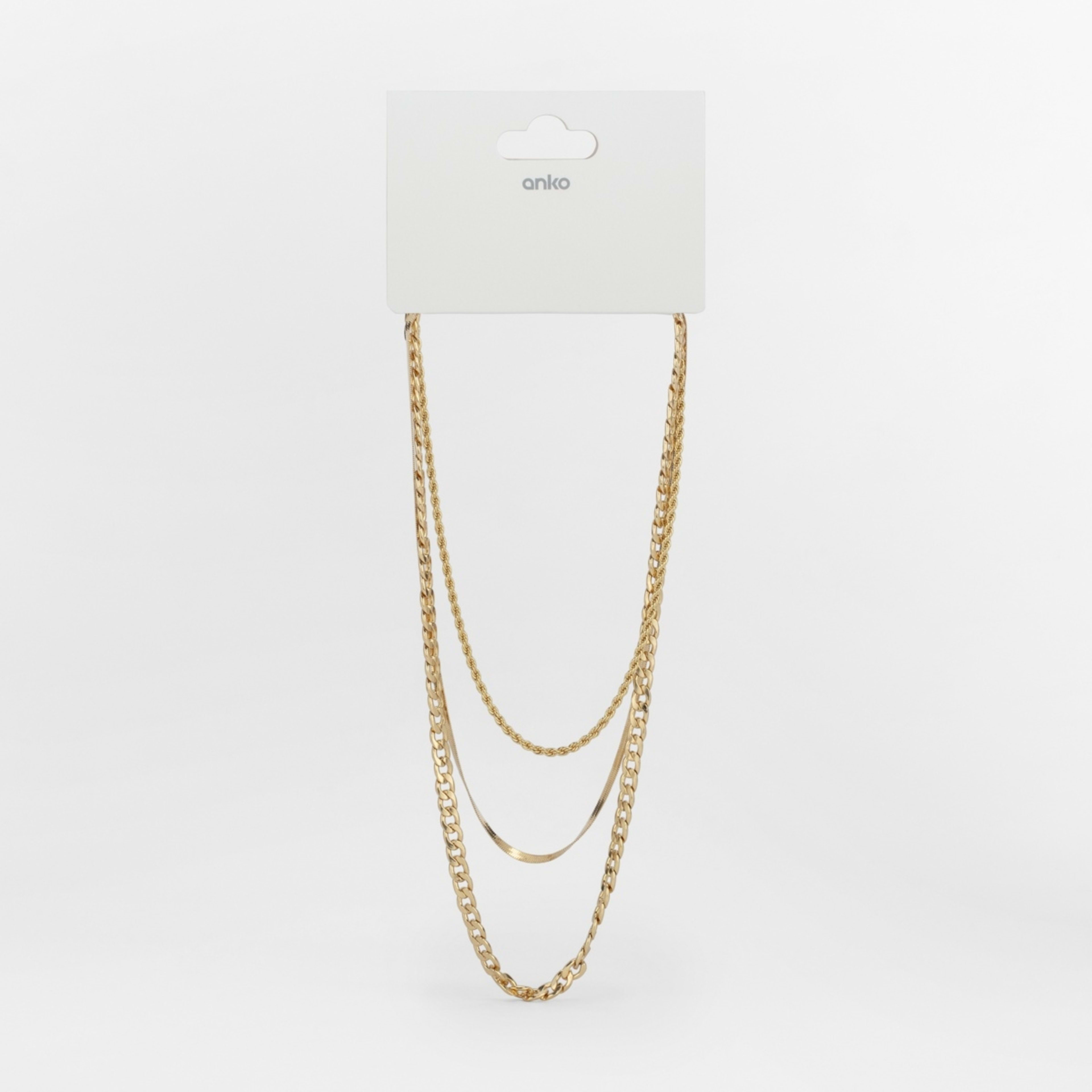 3 Pack Essential Chain Necklace - Gold Tone - Kmart