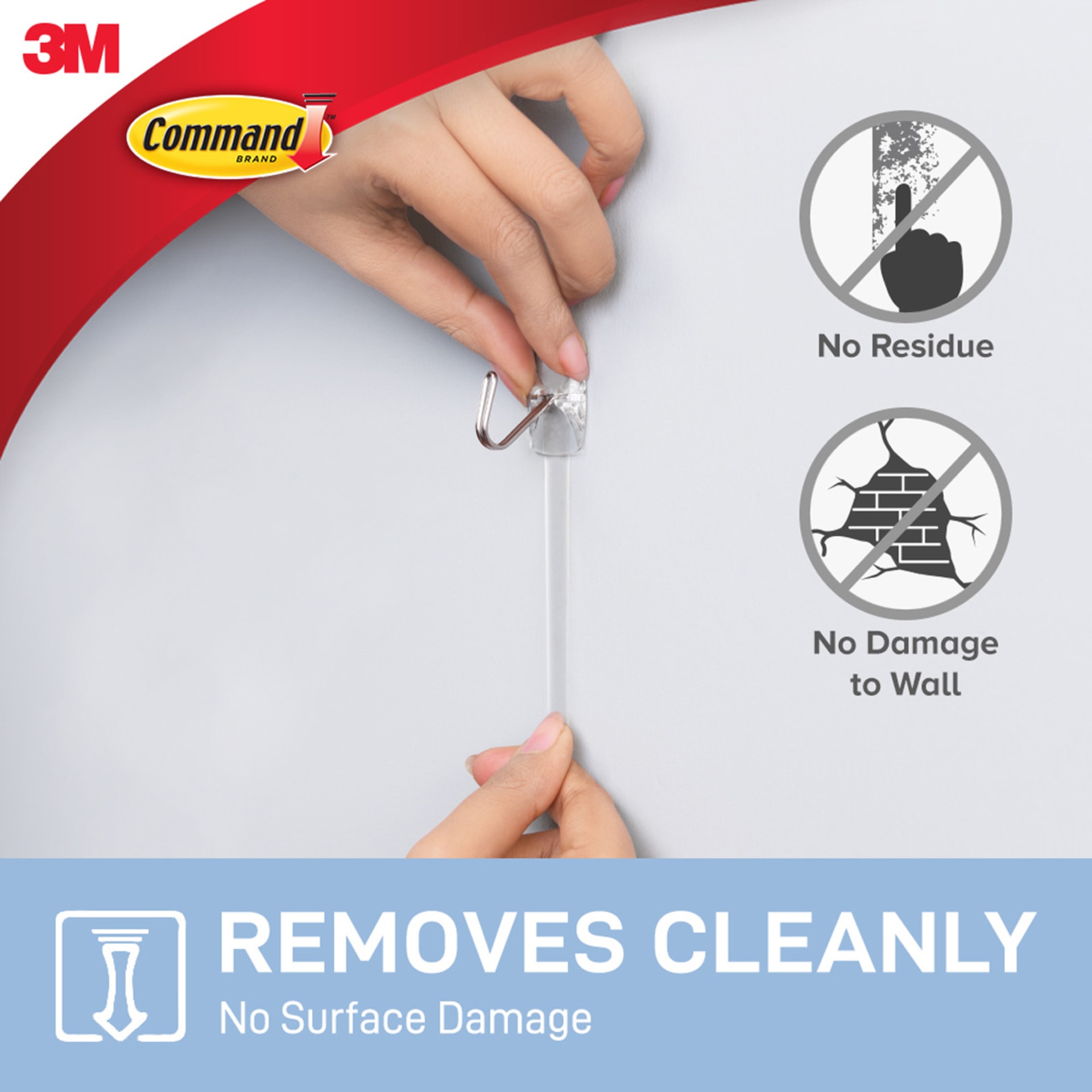 3M Command Hooks and Strips- Clear, Set of 3 - Kmart