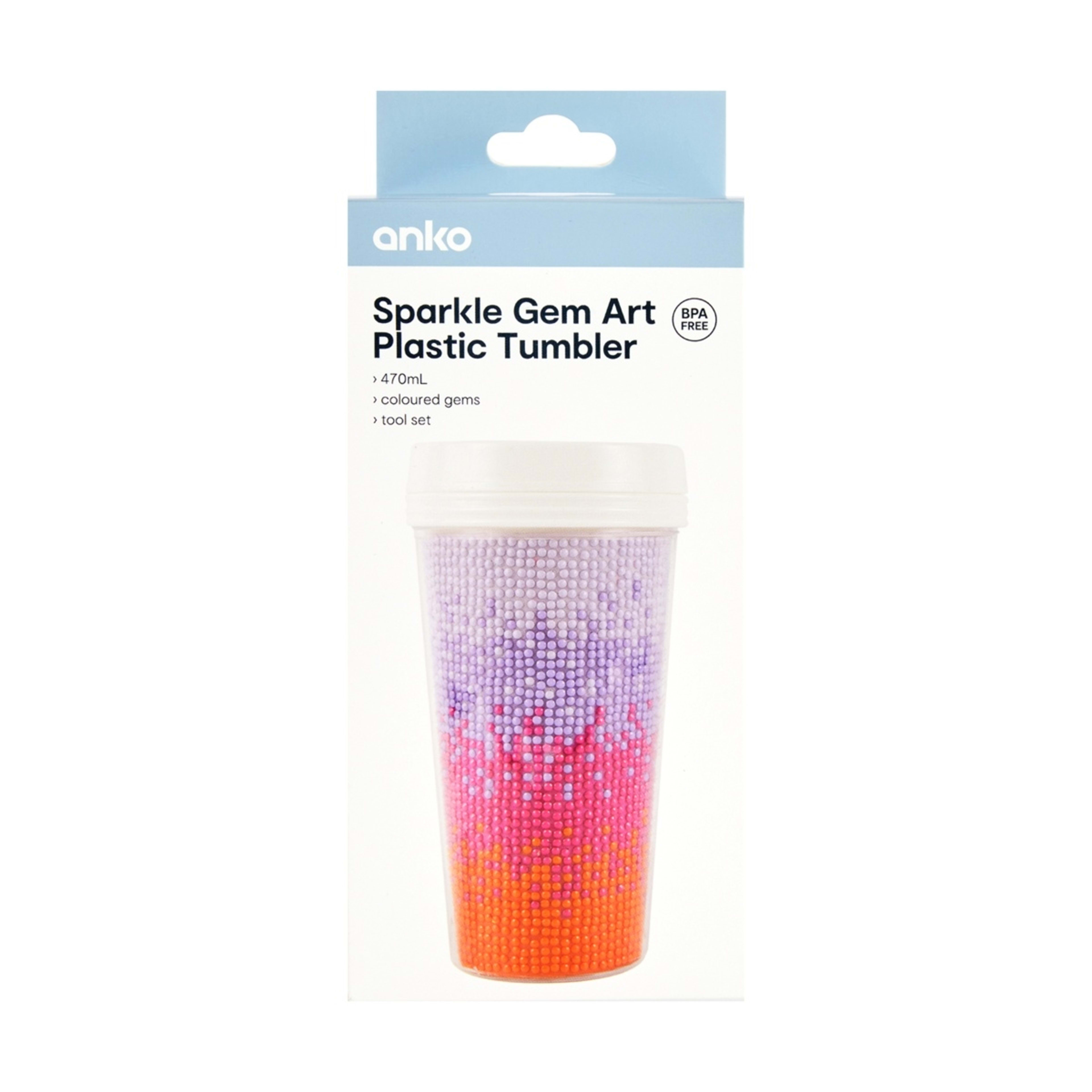 Sparkle Gem Art Plastic Tumbler - Ombre - Kmart