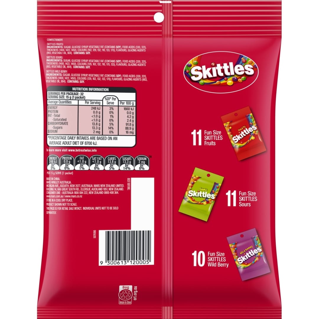32 Pack Skittles Variety Pack 480g - Kmart