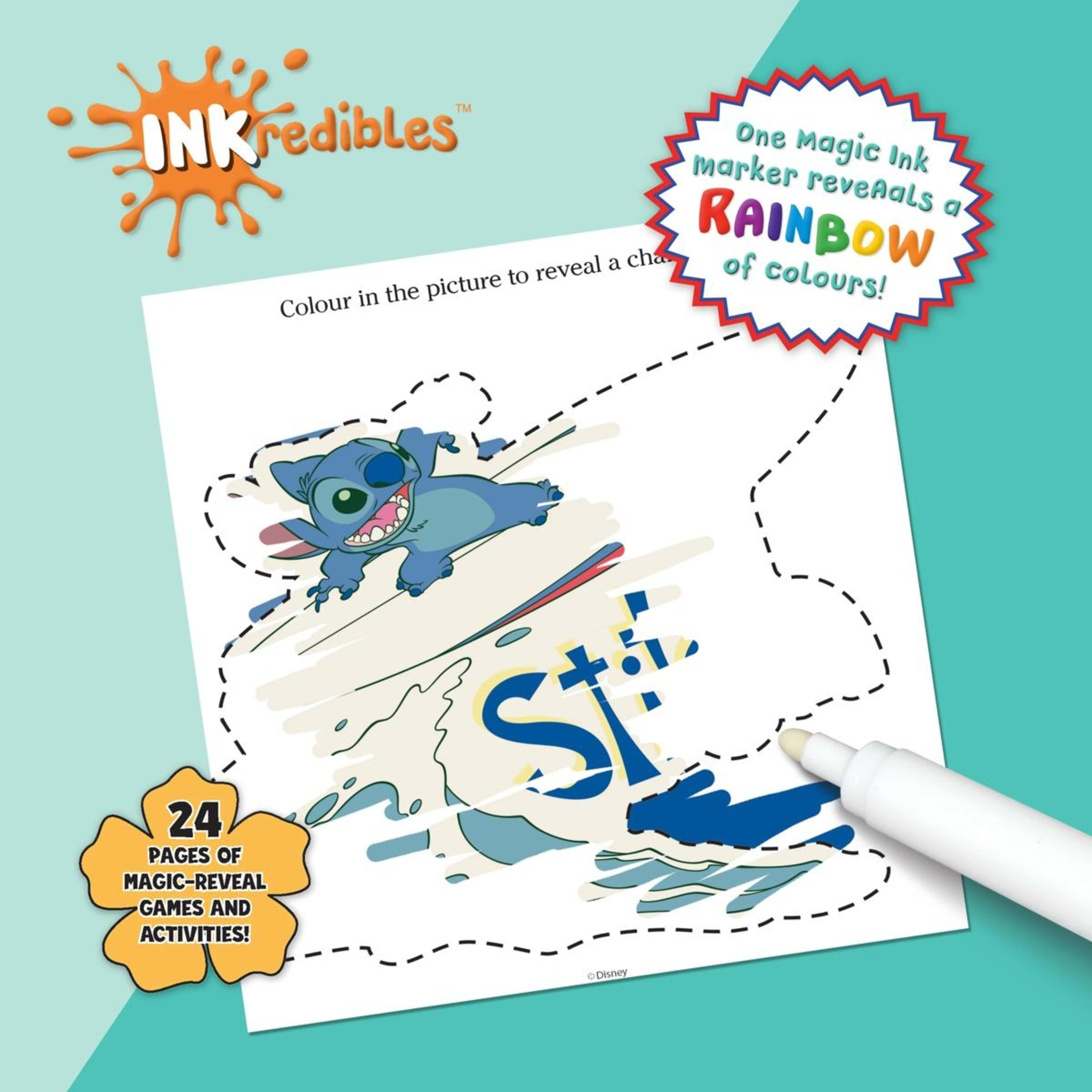 INKredibles Disney Lilo & Stitch Mess Free Magic Ink Pictures! - Book ...