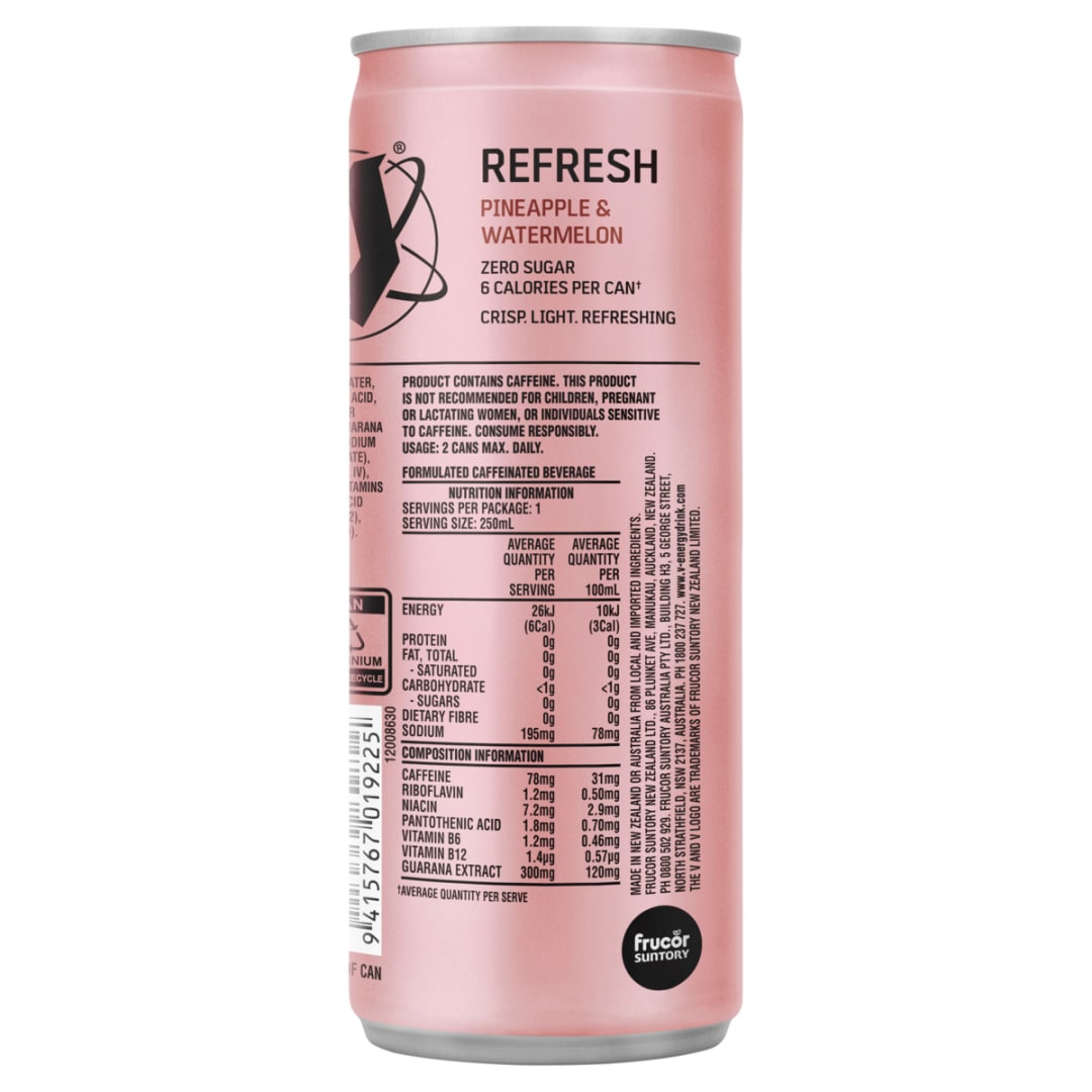 V Refresh Pineapple and Watermelon Energy Drink 250ml - Kmart