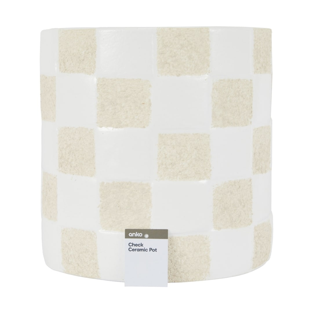 Check Ceramic Pot - Kmart