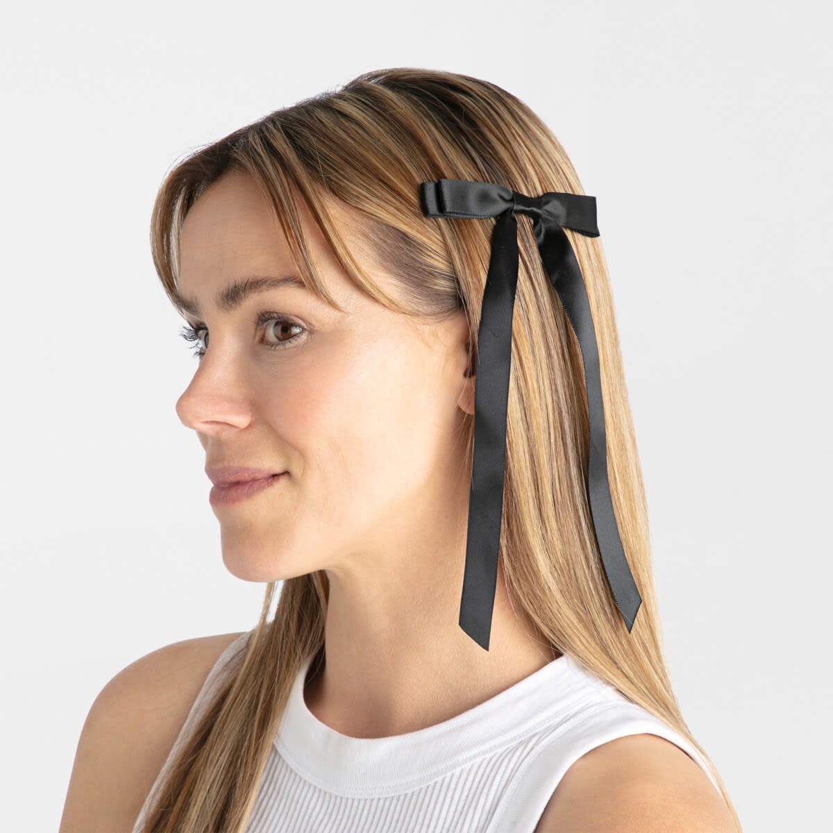 2 Pack Black Ribbon Bow Slide Hair Clips - Kmart
