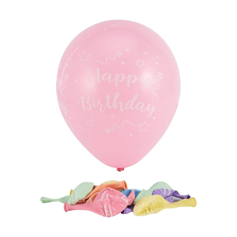12 Piece Happy Birthday Balloons - Kmart