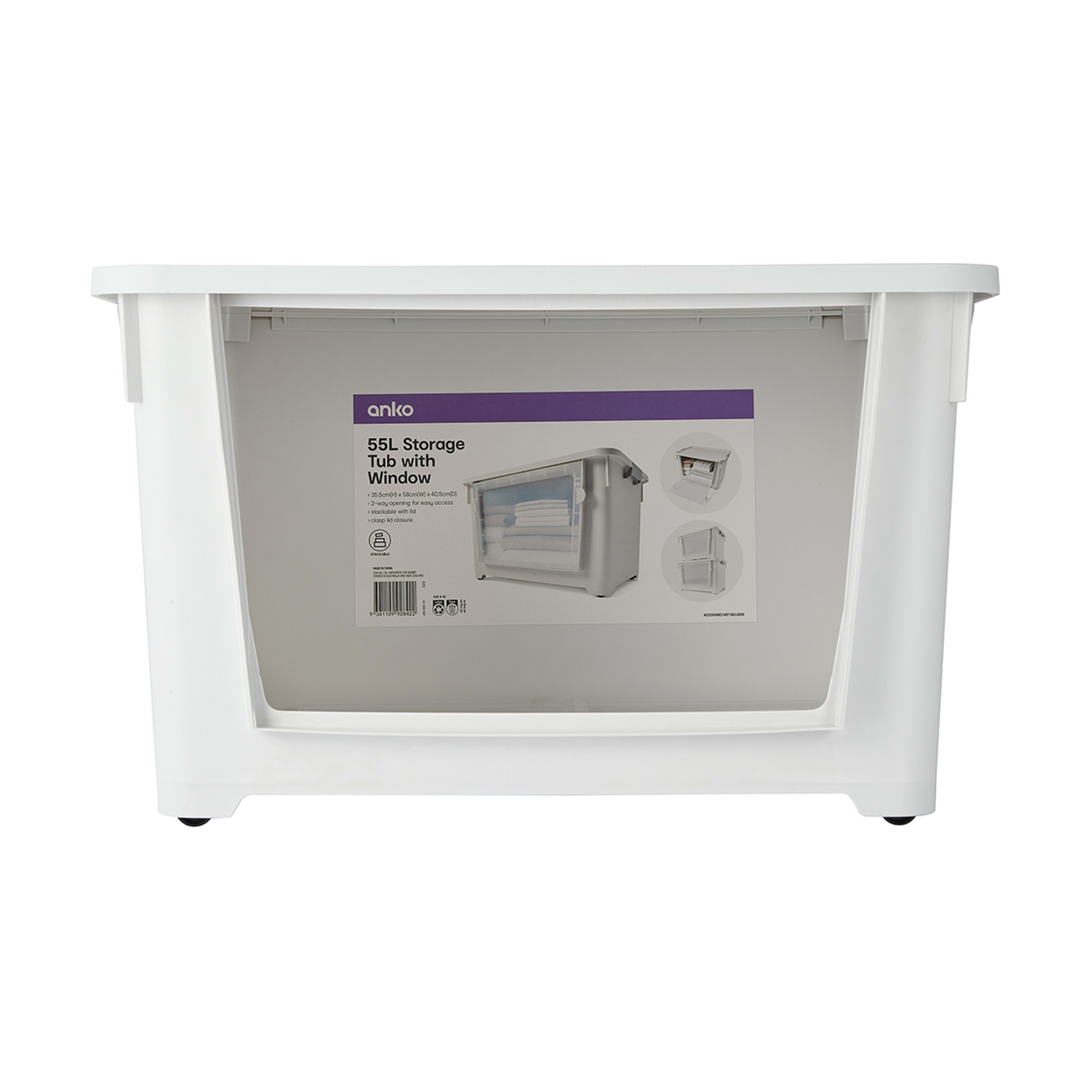 55L Storage Tub with Window - Kmart