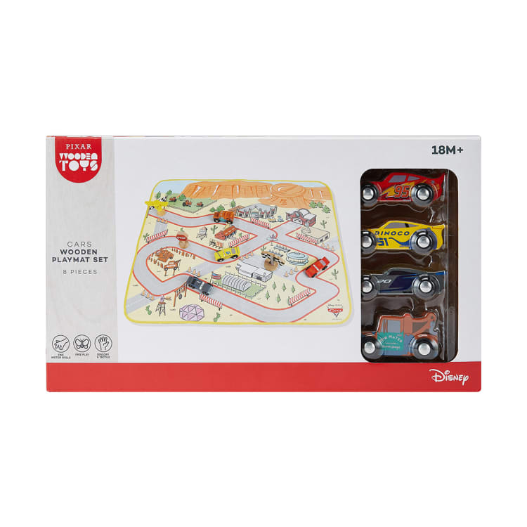 8 Piece Disney Pixar Cars Wooden Playmat Set - Kmart