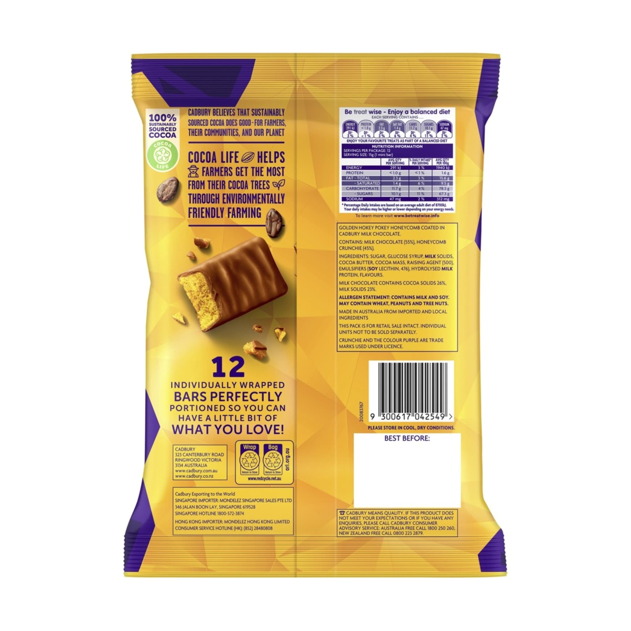 12 Piece Cadbury Crunchie Sharepack 180g - Kmart
