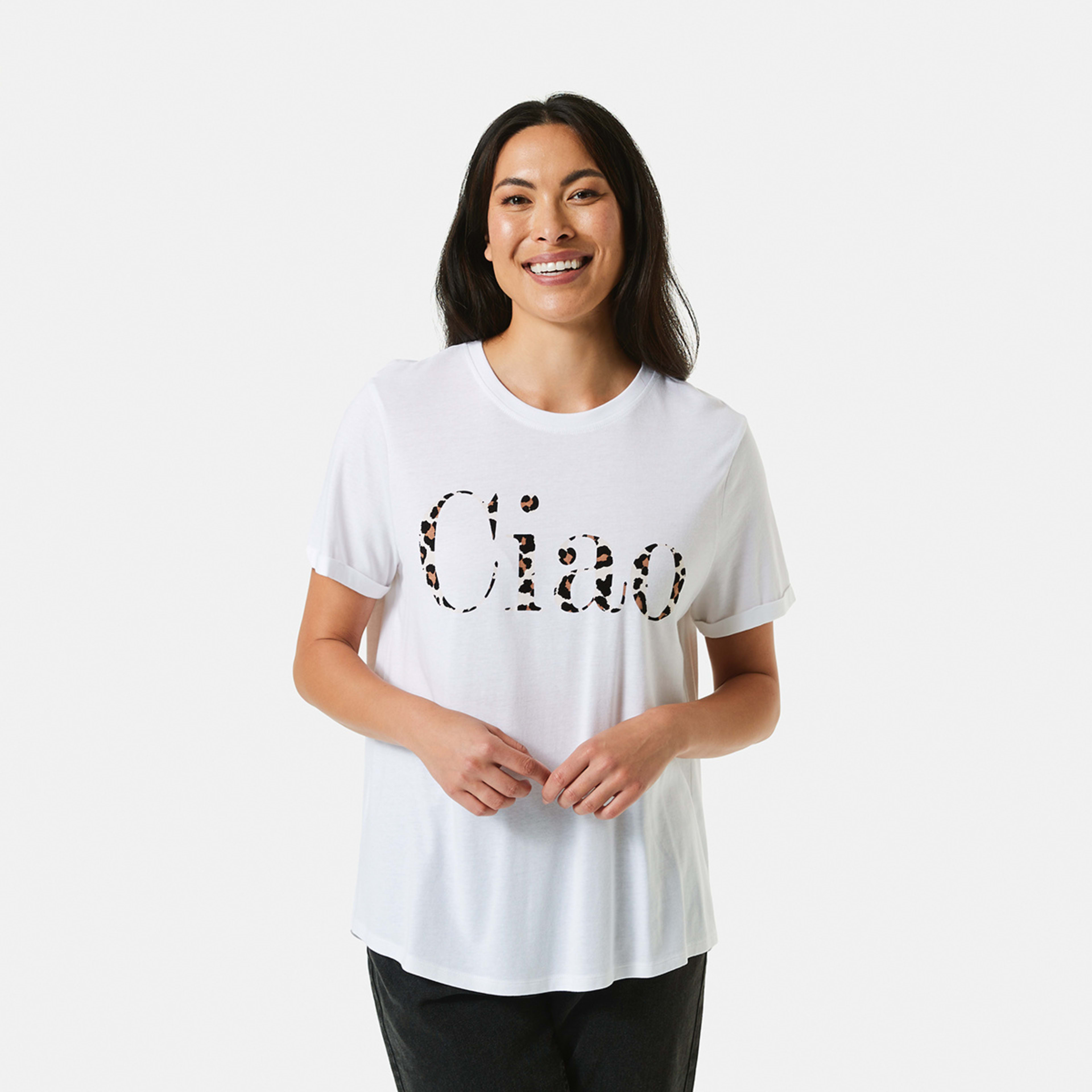 Short Sleeve Detailed Printed T-shirt - Kmart