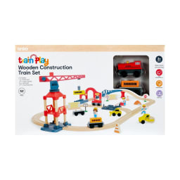 52 Piece Wooden Construction Train Set - Kmart NZ