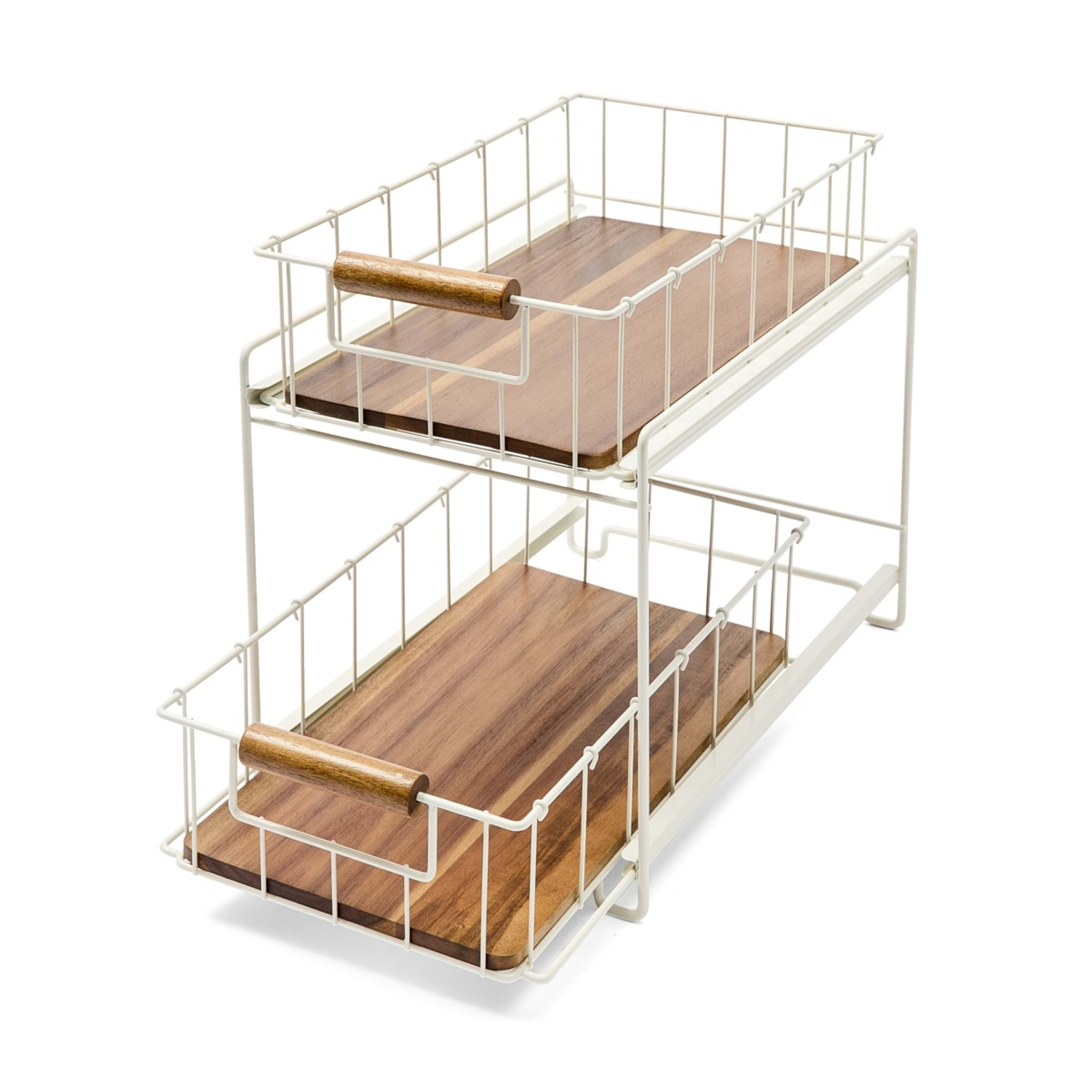 Off White and Acacia 2 Tier Drawers - Kmart NZ