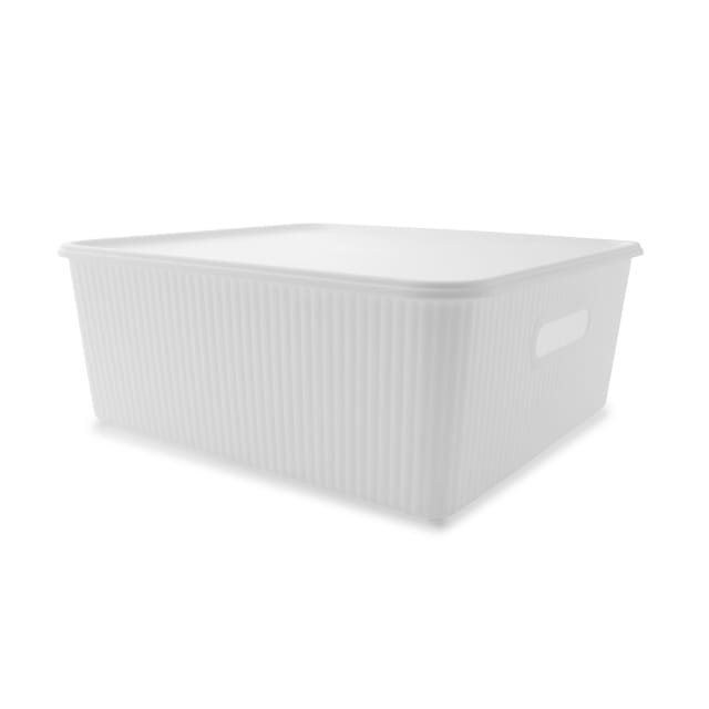 19L Ribbed Container - White - Kmart