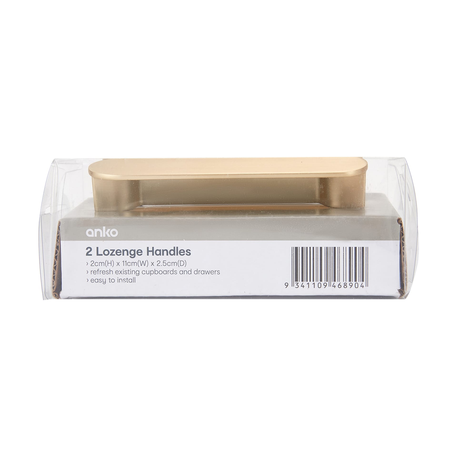 2 Pack Lozenge Handles - Gold Look - Kmart