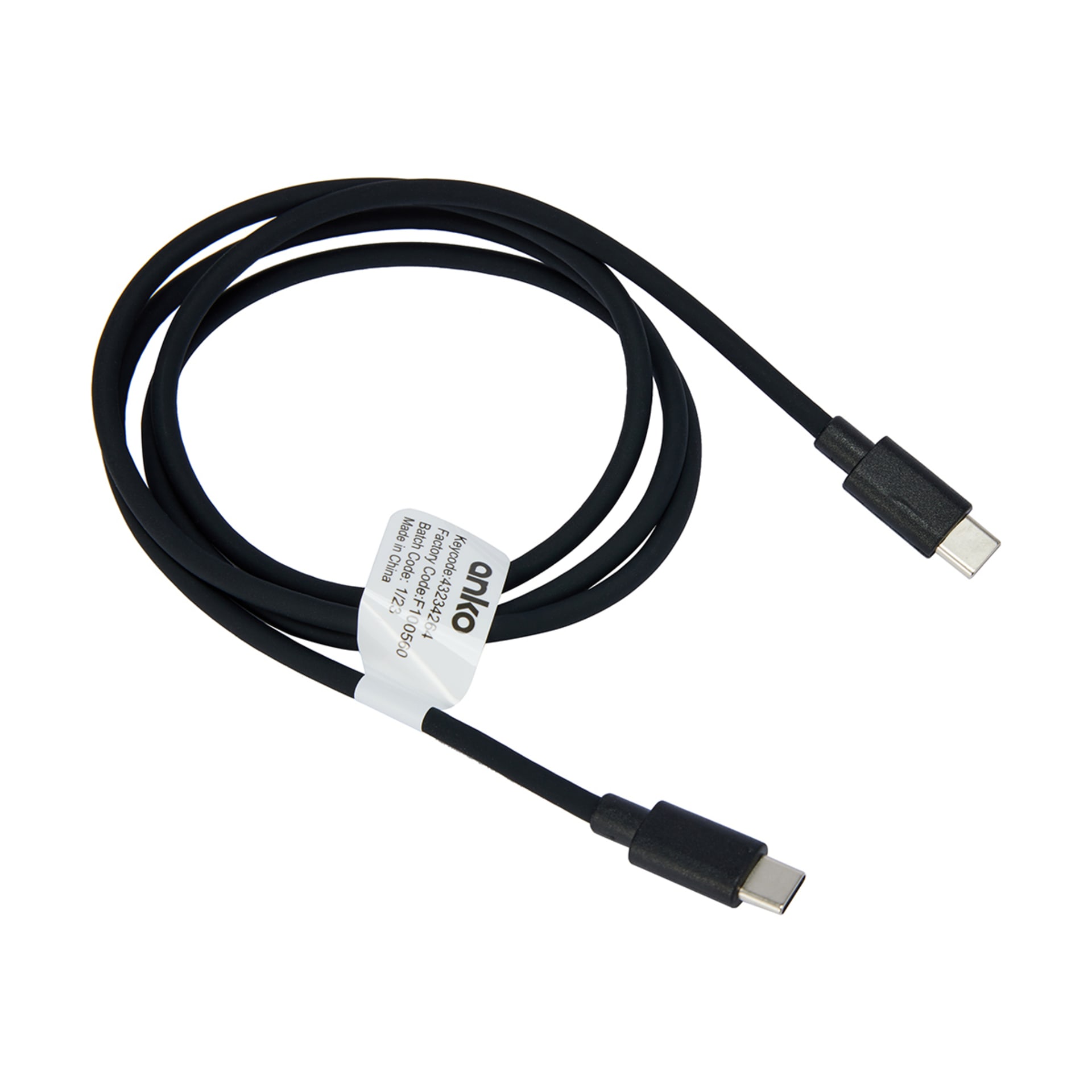 USB-C to USB-C Cable - 1m, Black - Kmart