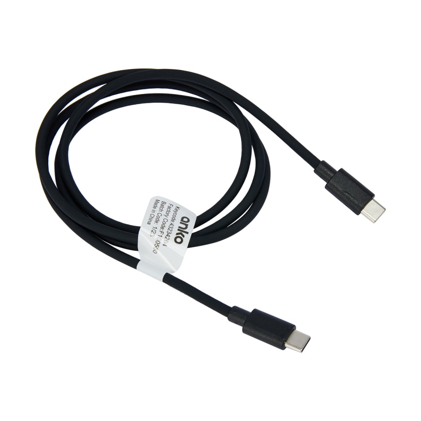 USB-C to USB-C Cable - 1m, Black - Kmart