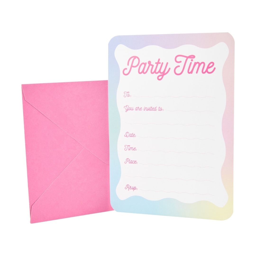 8 Pack Ombre Party Invitations - Kmart