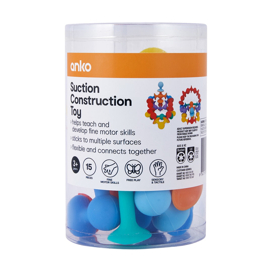 15 Piece Suction Construction Toy - Kmart