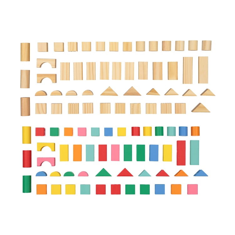 Wooden Blocks with Shape Sorting Lid - Kmart