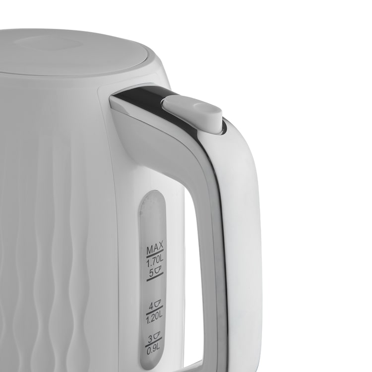 1.7L Kettle - White and Silver Look - Kmart