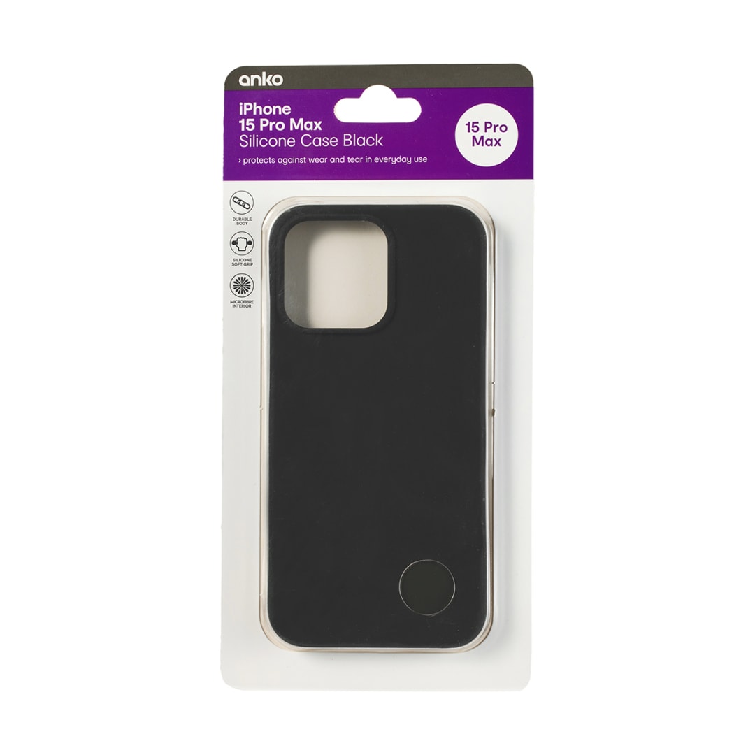 iPhone 15 Pro Max Silicone Case - Black - Kmart