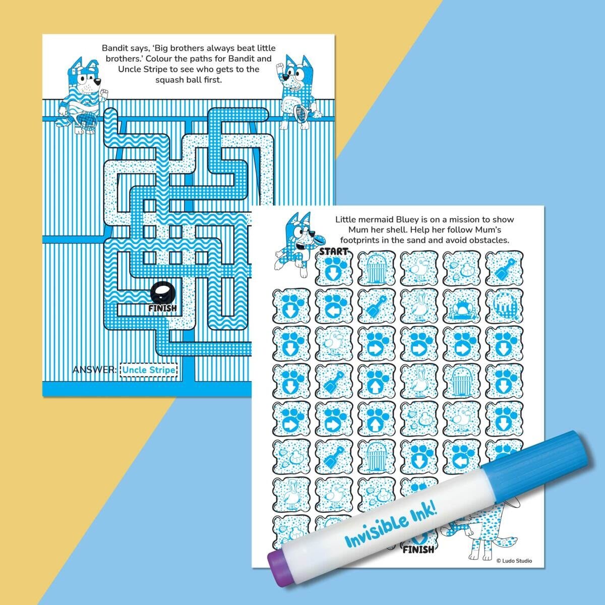 INKredibles Bluey Invisible Ink! Game Book - Kmart INKredibles Bluey Invisible Ink! Game Book - Kmart