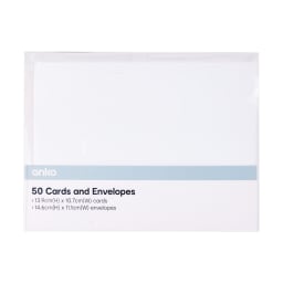 50 Pack Cards and Envelopes - White - Kmart